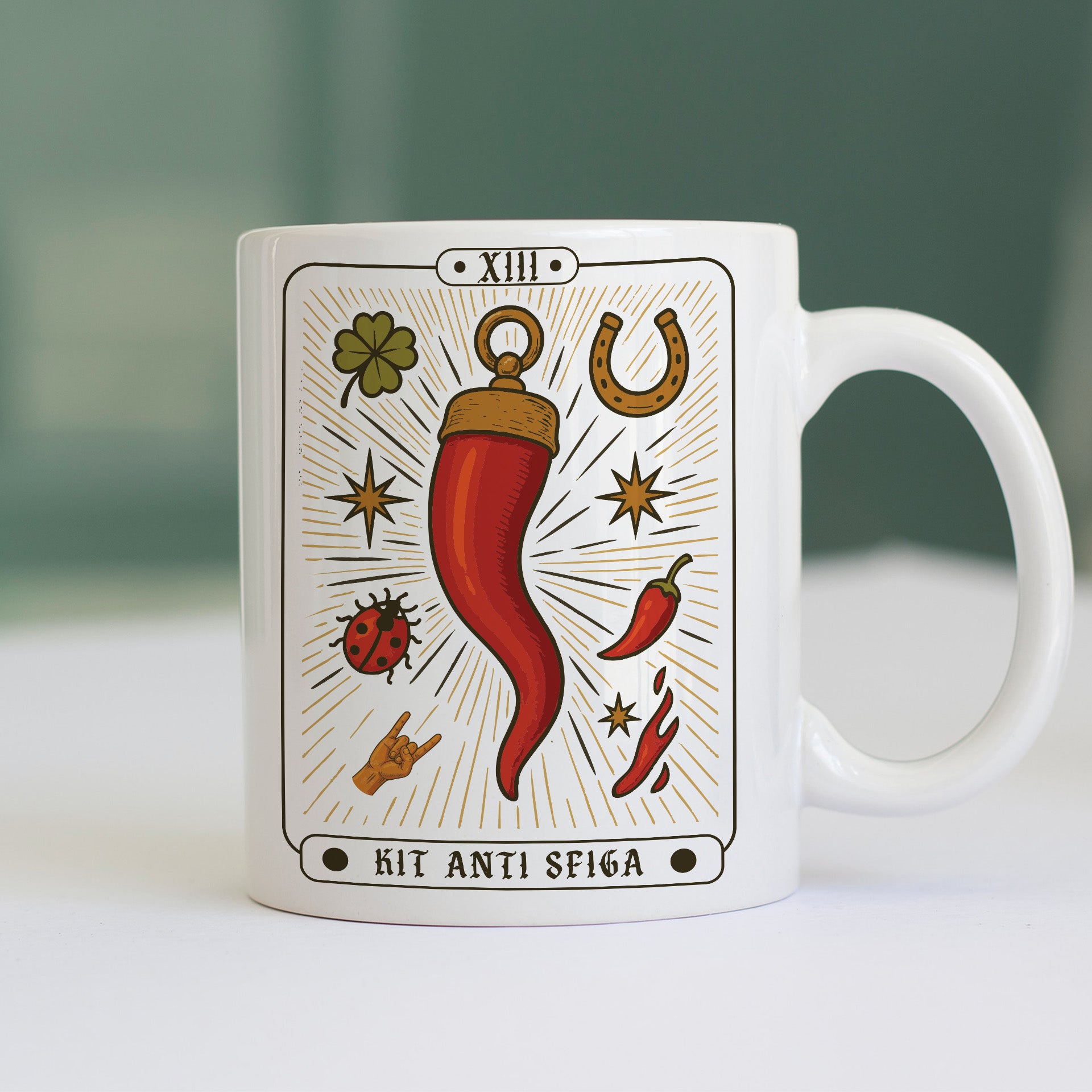 Tazza KIT ANTI SFIGA fortuna sfortuna Tarocchi Bianca #chooseurcolor ...